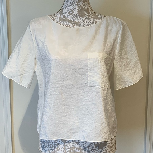 Theory | Tops | Theory Silk And Nylon White Tee | Poshmark